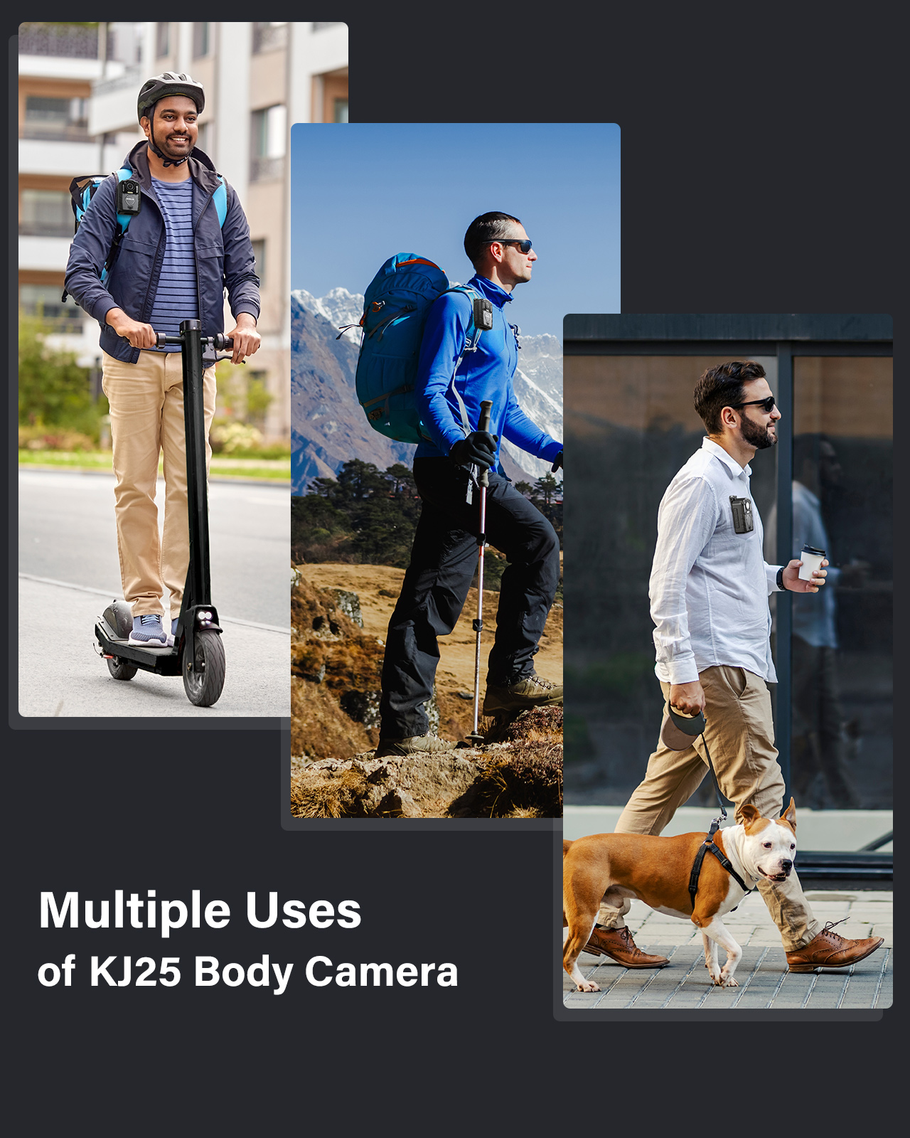 BOBLOV KJ25 2K Body Worn Camera HD 1440P 128GB Video Camera Recorder ...