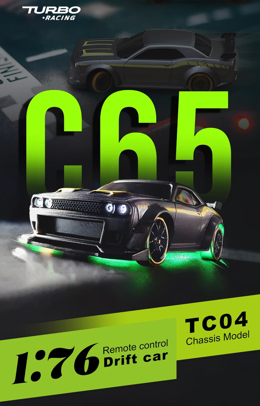 Turbo Racing C65 1:76 Full Proportional Drift RC Car With Gyro P21 2 ...