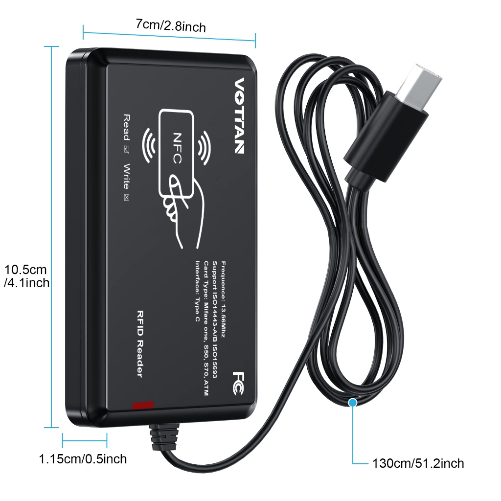 RFID Card Reader 13.56Mhz Reader, Support ISO 14443-A/B Protocol, IC ...