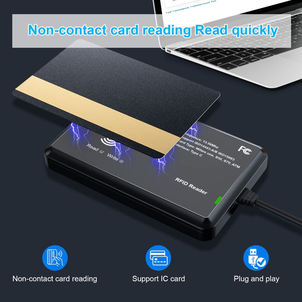 RFID Card Reader 13.56Mhz Reader, Support ISO 14443-A/B Protocol, IC ...