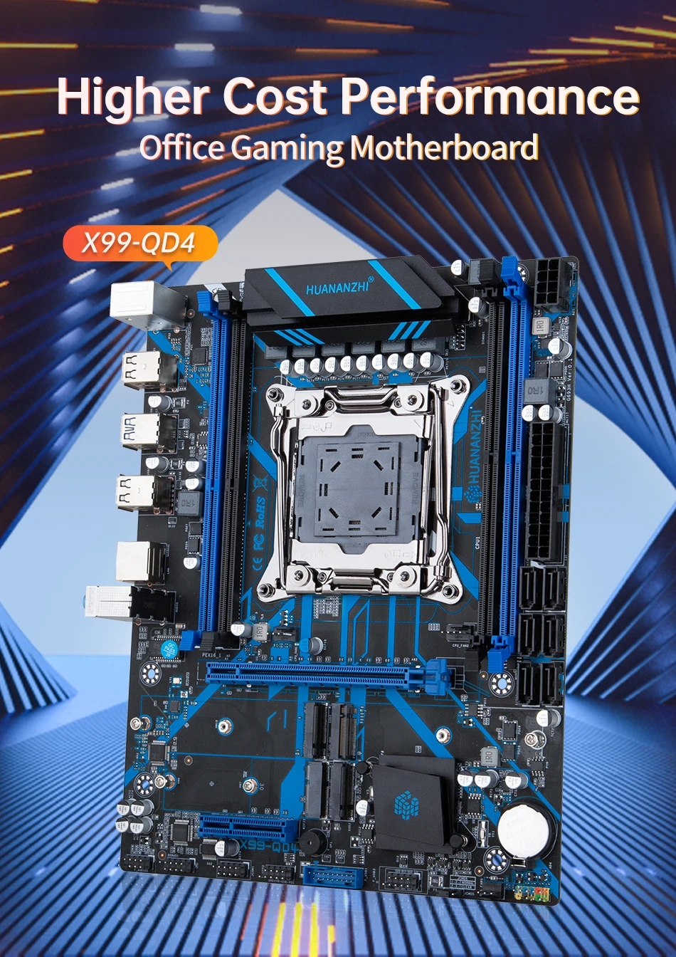 HUANANZHI X99 QD4 LGA 2011-3 XEON X99 Motherboard Intel E5 2640 2666 2670 2696 V3 V4 support ...