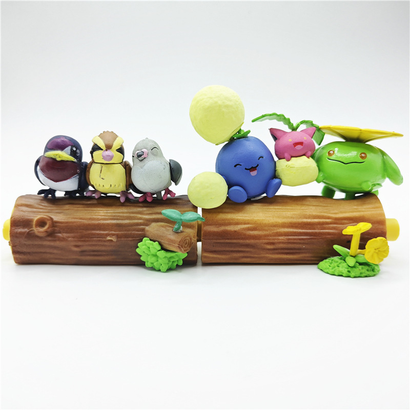 6Pcs/Set Anime Pokemon Figure Stump Pikachu Togepi Torchic Jigglypuff Q ...