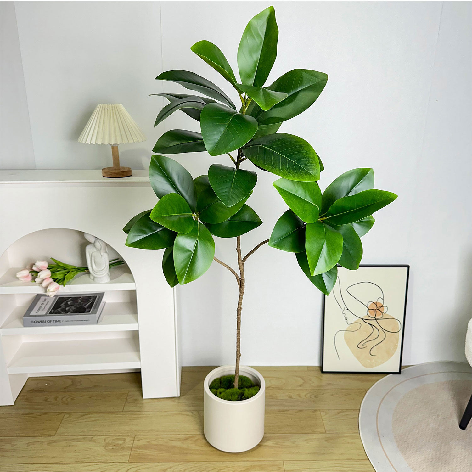 Artificial Ficus Tree Branches (74/105cm) - Large Banyan Leaves Fake ...