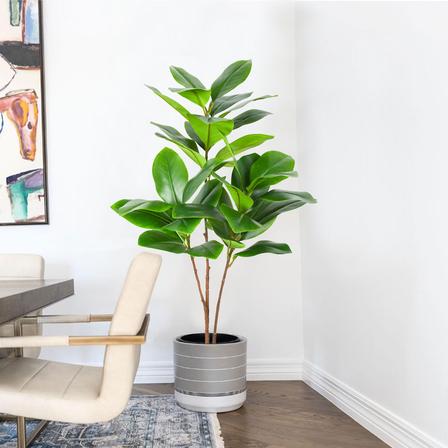 Artificial Ficus Tree Branches (74/105cm) - Large Banyan Leaves Fake ...