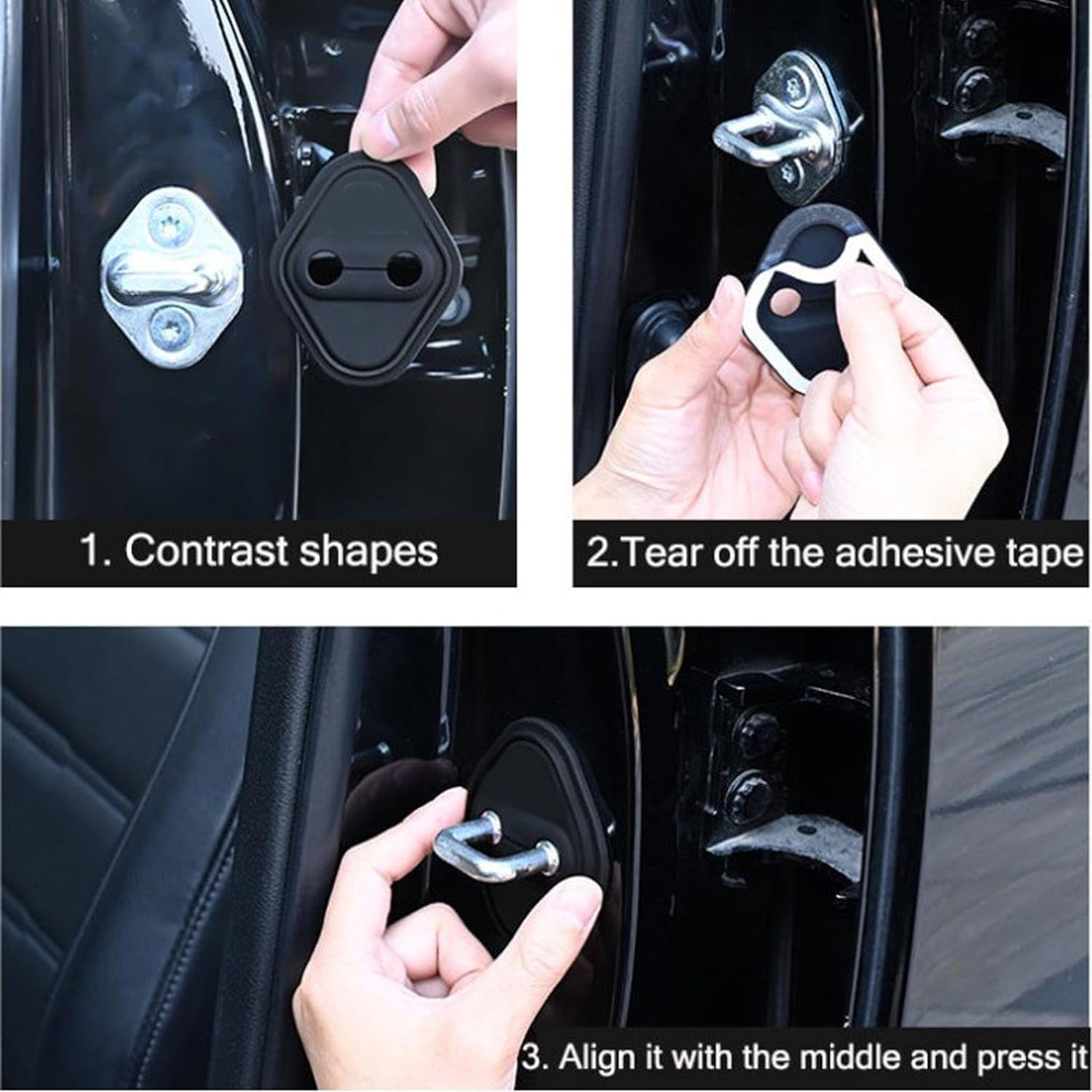 Car Silicone Door Latch Protective Cover Vehicle Doors Locks Guard ...