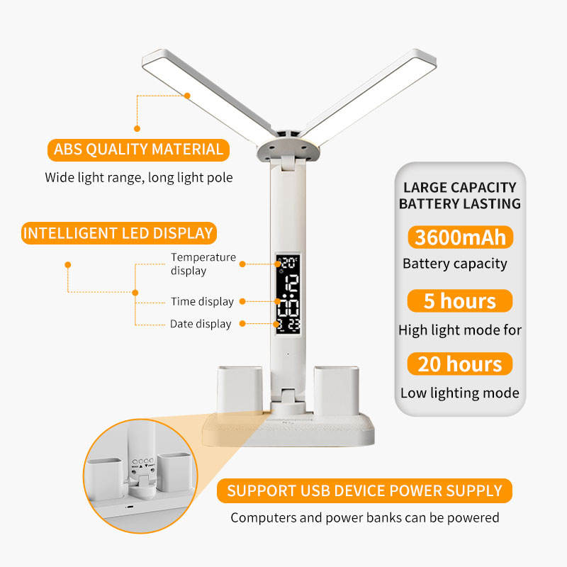 Adjustable Study Table Lamp Learning LED Desk Lamp USB Charging Light ...