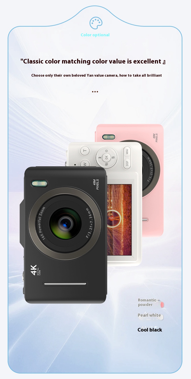 YMX H16 Digital Camera, FHD 4K 48MP Point and Shoot Digital Camera for ...