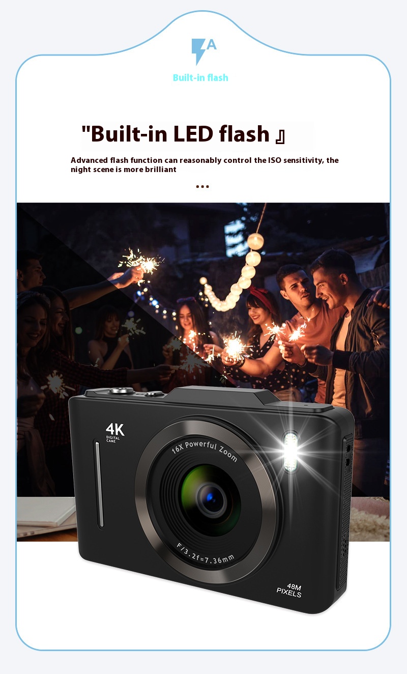 YMX H16 Digital Camera, FHD 4K 48MP Point and Shoot Digital Camera for ...