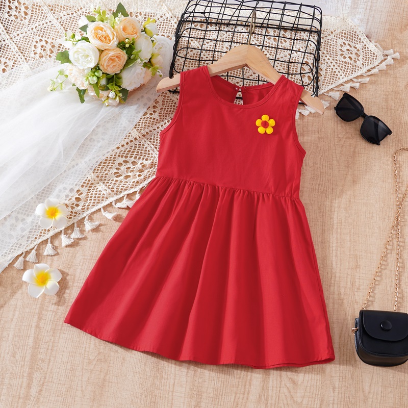 Kids Girl's Dress Pure Cotton Fashion Flower Drees For Girl Kids Baby ...
