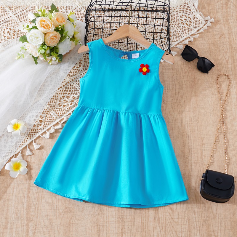 Kids Girl's Dress Pure Cotton Fashion Flower Drees For Girl Kids Baby ...
