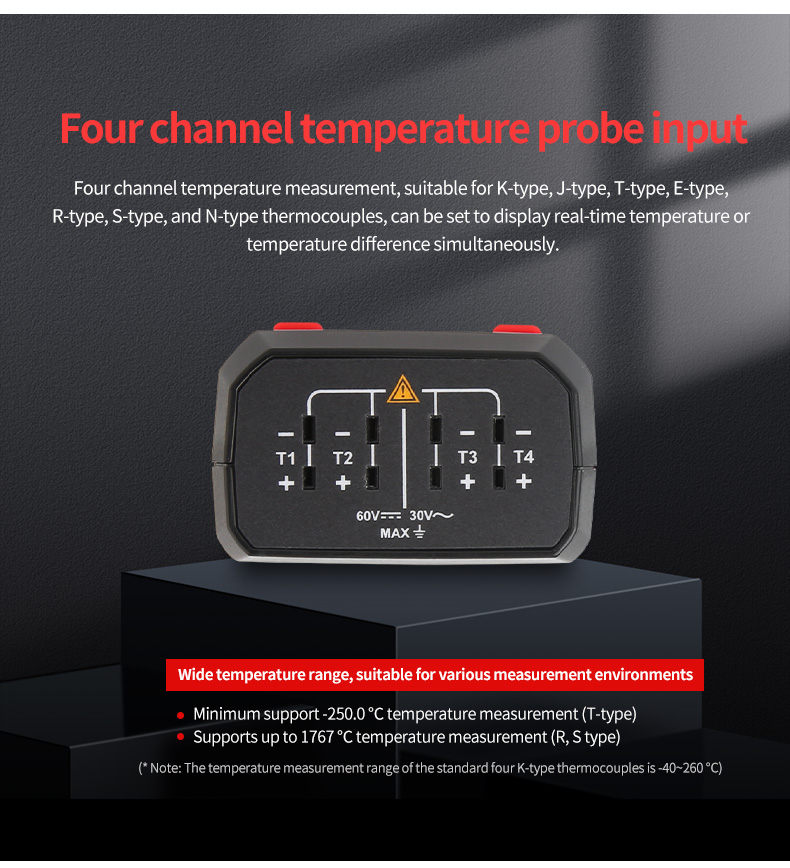 【24H fast delivery】UNI-T UT325F 4-Channel Digital Thermometer K/J/T/E/R ...