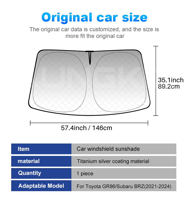 For Subaru BRZ Toyota GR86 2021-2024 Car Sunshade Foldable Front ...