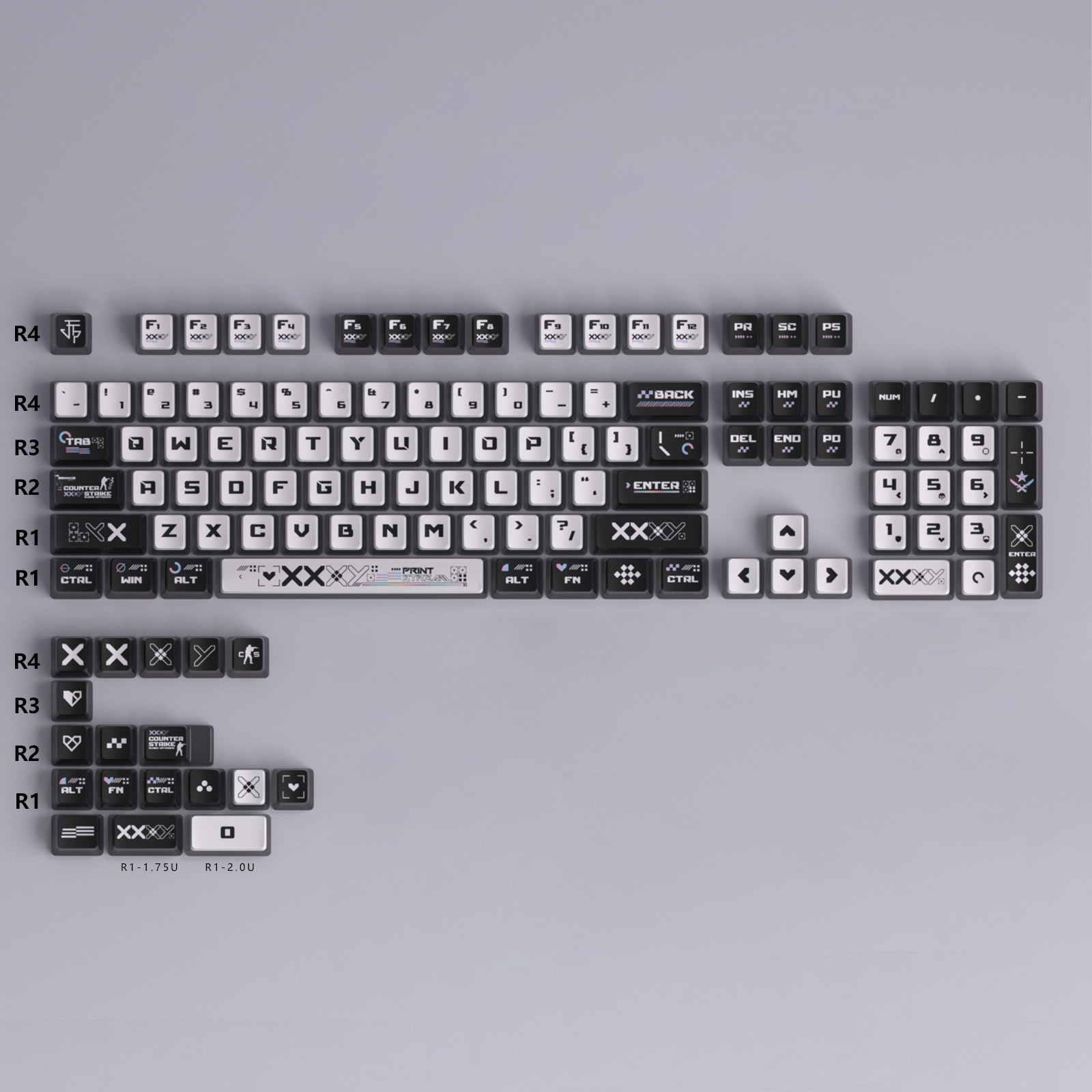 Print Stream Keycap OEM height 122 keys PBT Five sided thermal ...