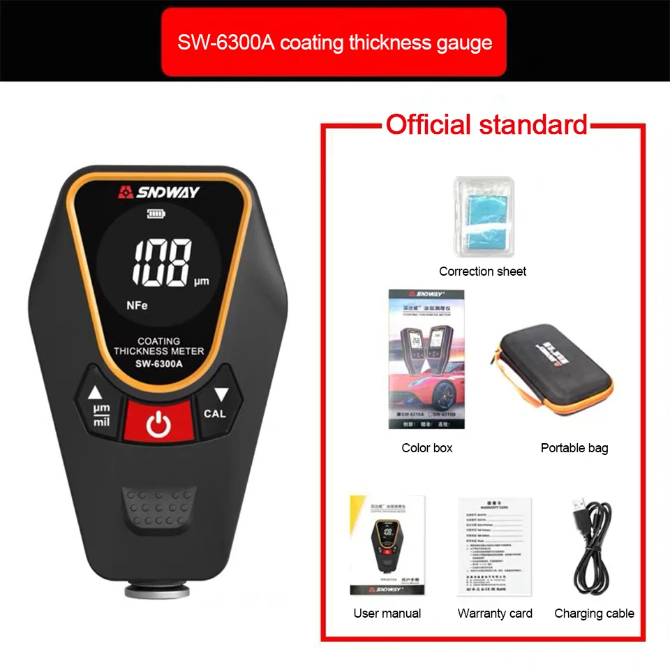 SNDWAY SW-6300A SW-6300B Coating thickness tester Paint film tester ...