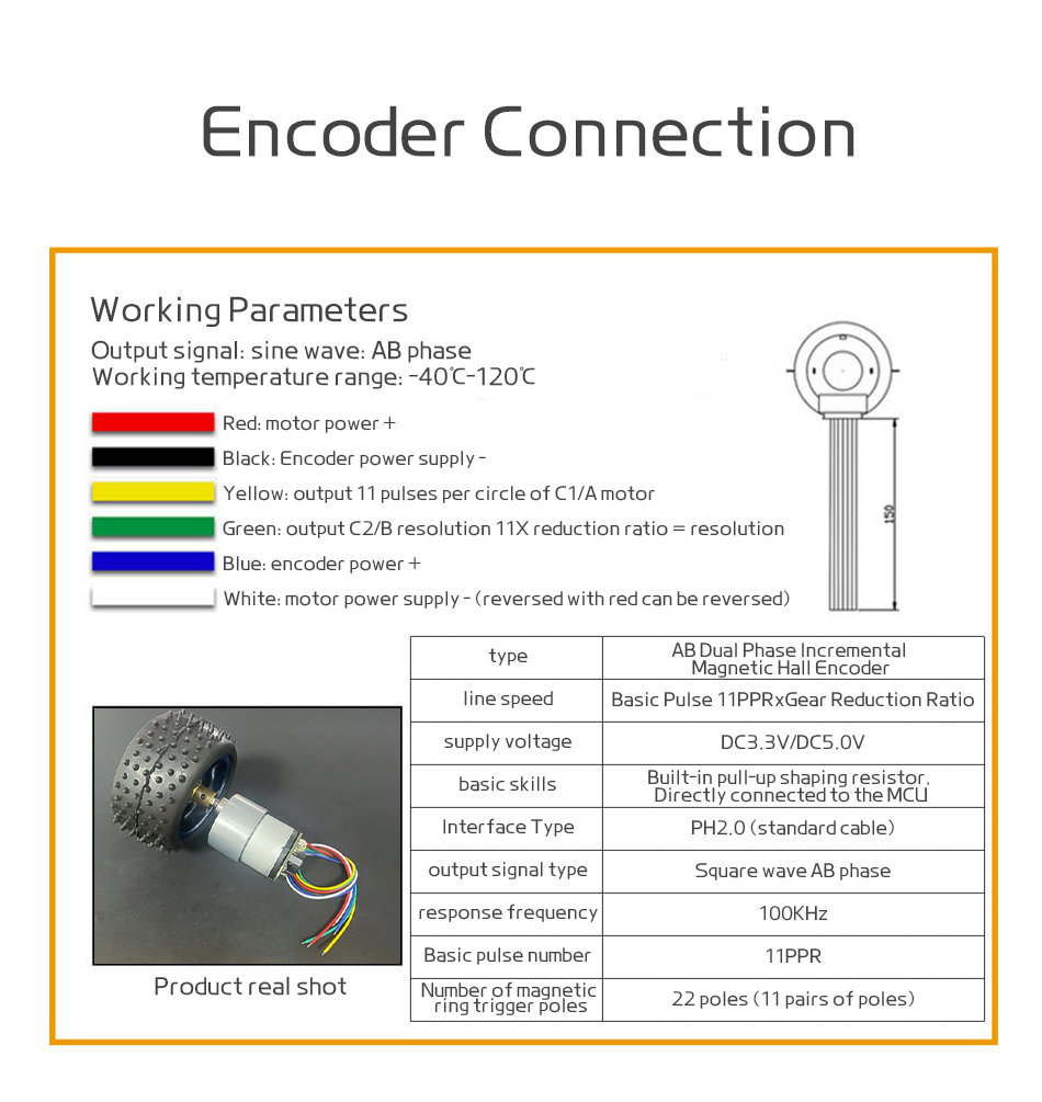 JGB37-520 Hall Encoder DC Brush Gear Motor 6V/12V Forward And Reverse ...