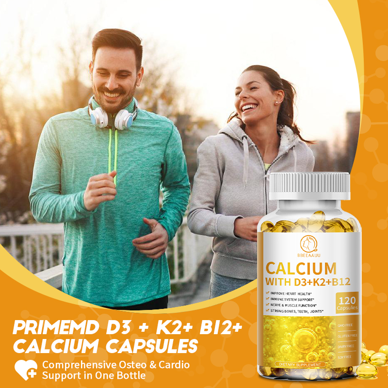 BEAU Calcium + D3 + K2 + B12 Capsules,Vitamin D3,Vitamin K2,Vitamin B12,reinforces immunity ...