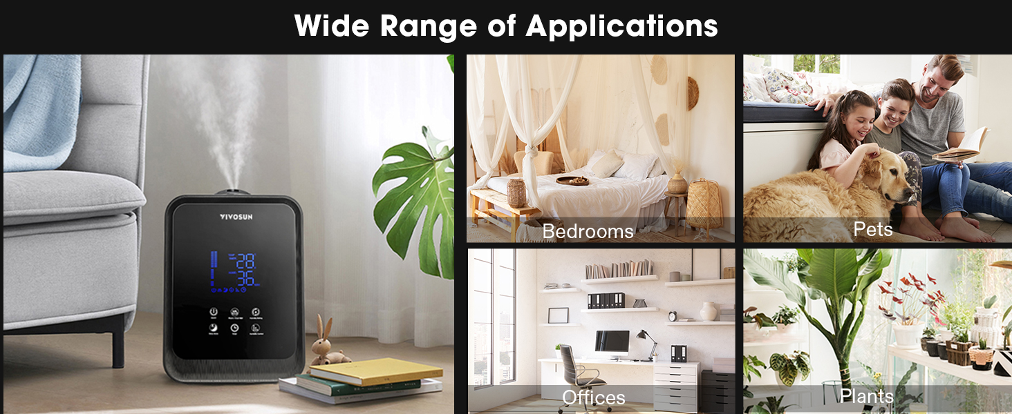 VIVOSUN 110V Air Humidifier 4.5L 2-in-1 Cool & Warm Mist Humidifier ...