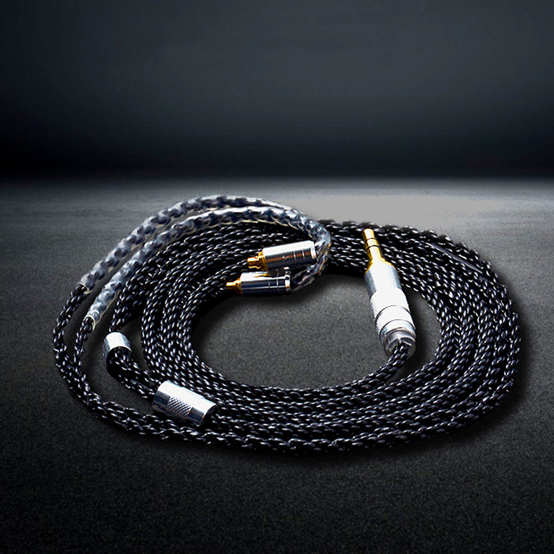 8 Strand 152 Core Braided Silver Plated Earphone Upgrade Cable MMCX ...