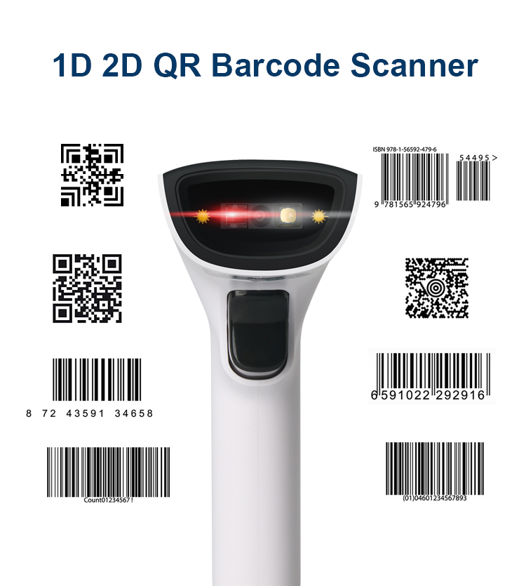 1D＆2D Bluetooth Wireless Barcode Scanner with Charging Stand, Cordless ...