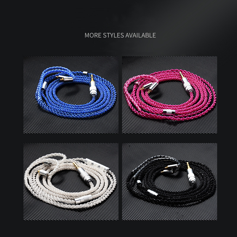 8 Strand 152 Core Braided Silver Plated Earphone Upgrade Cable MMCX ...