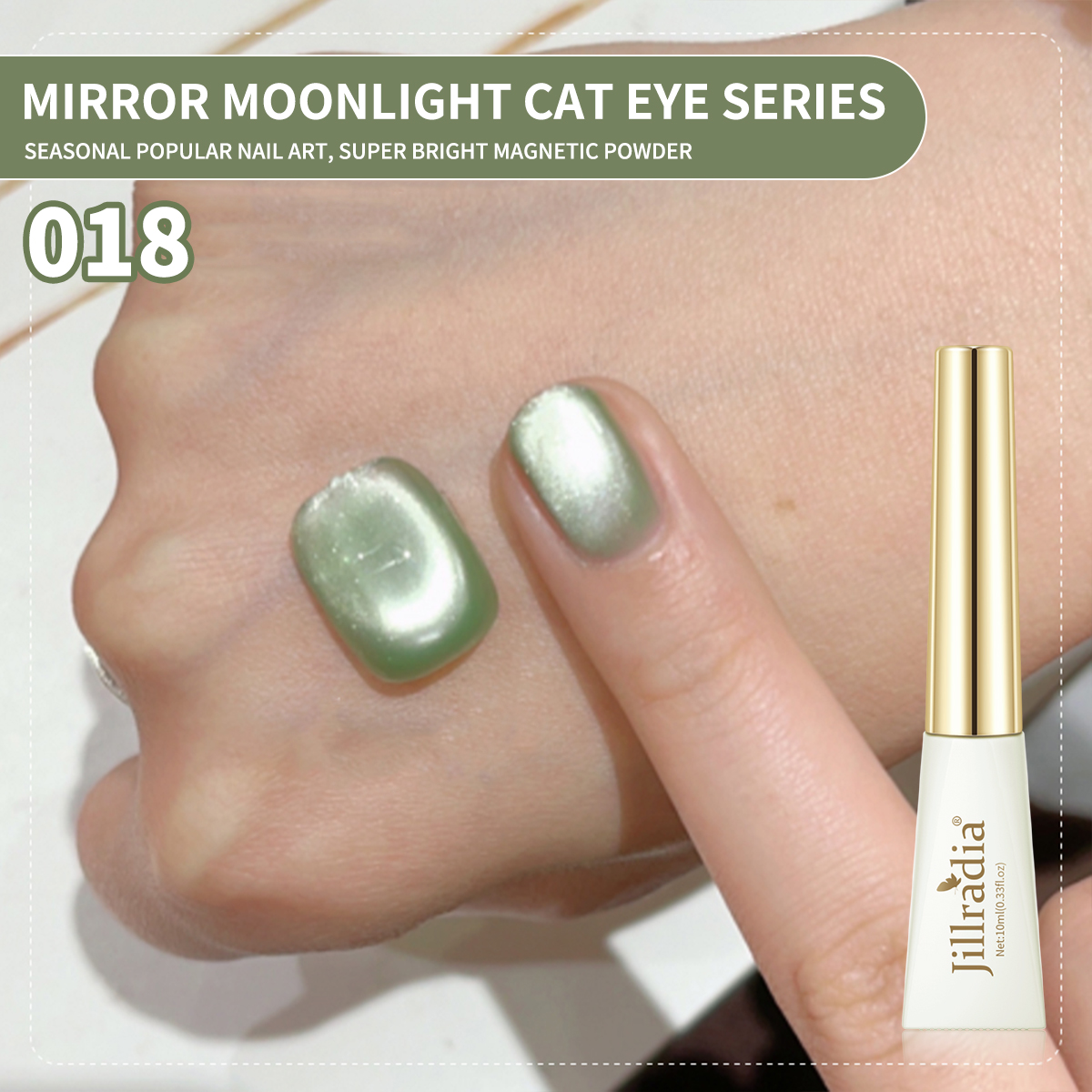 1Pc 10Ml 18colors Mirror Moonlight Cat Eye Magnetic Gel Polish Set with Soak Off UV LED Cat Eye ...