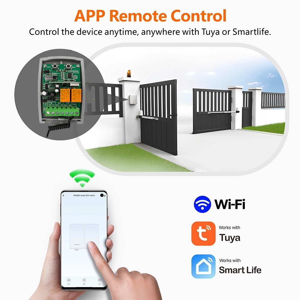 Tuya Smart Life Wifi Gate Opener Controller For SMC 5326 8dip Switch ...