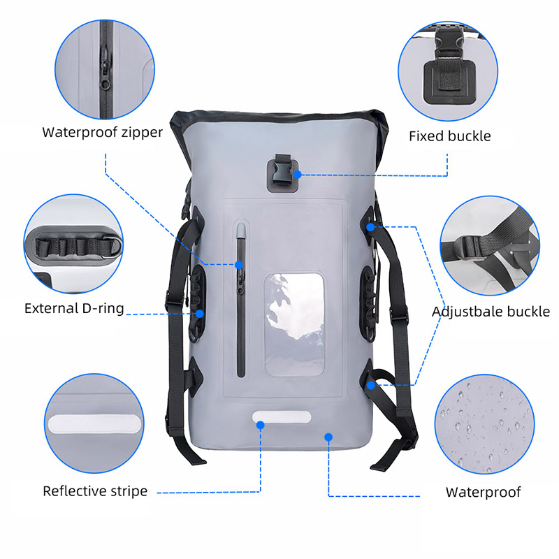 32L Waterproof Backpack, Roll Top Kayak Dry Bag, Marine Dry Bags ...
