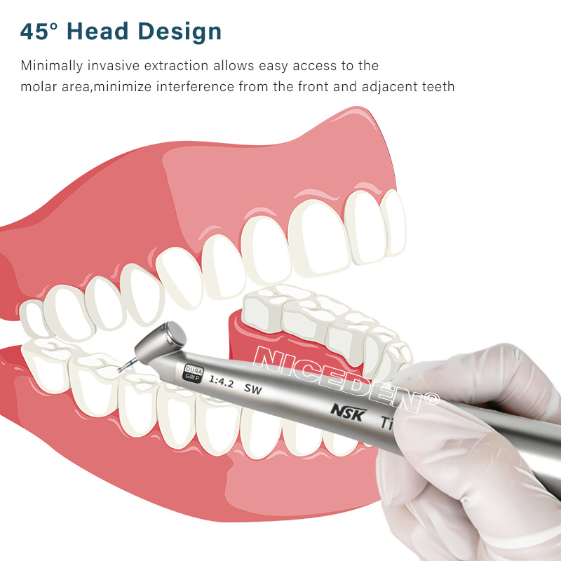 NICEDEN Z45L dental instruments contra angle 45 degree 1:4.2 optic ...