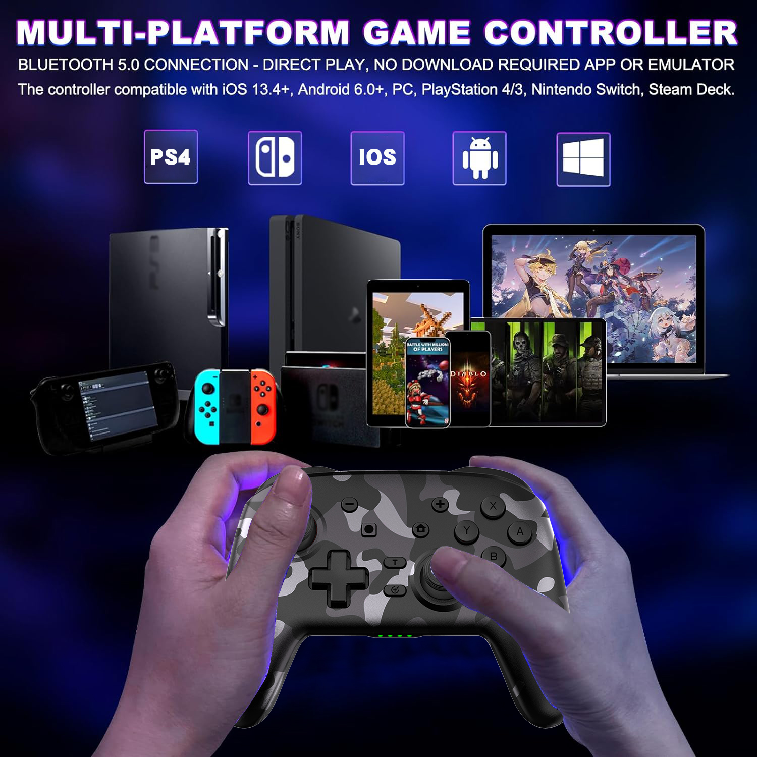 Switch Pro Gamepad Computer Wireless Game Controller Compatible Android IOS Mobile Phone ...