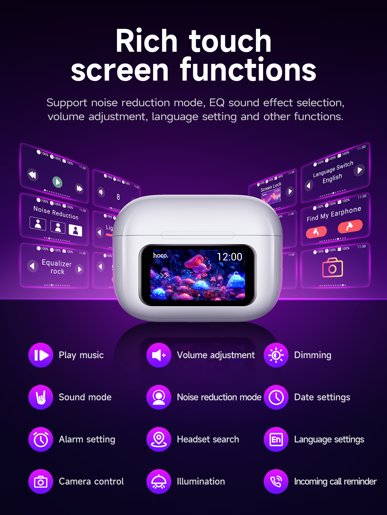 HOCO EW72 TWS True Wireless ANC Noise Reduction Earphone Bluetooth5.4 ...