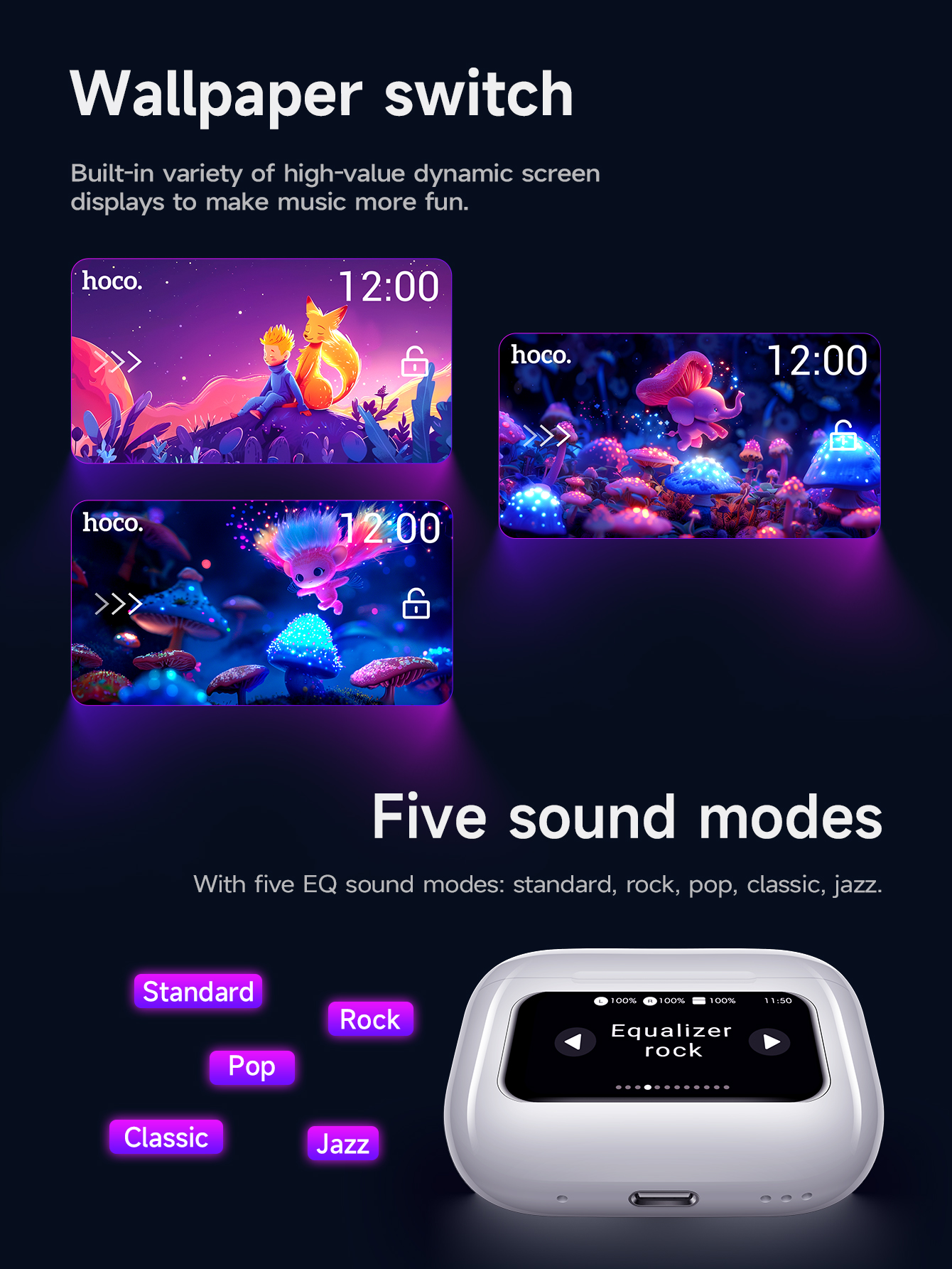 HOCO EW72 TWS True Wireless ANC Noise Reduction Earphone Bluetooth5.4 ...