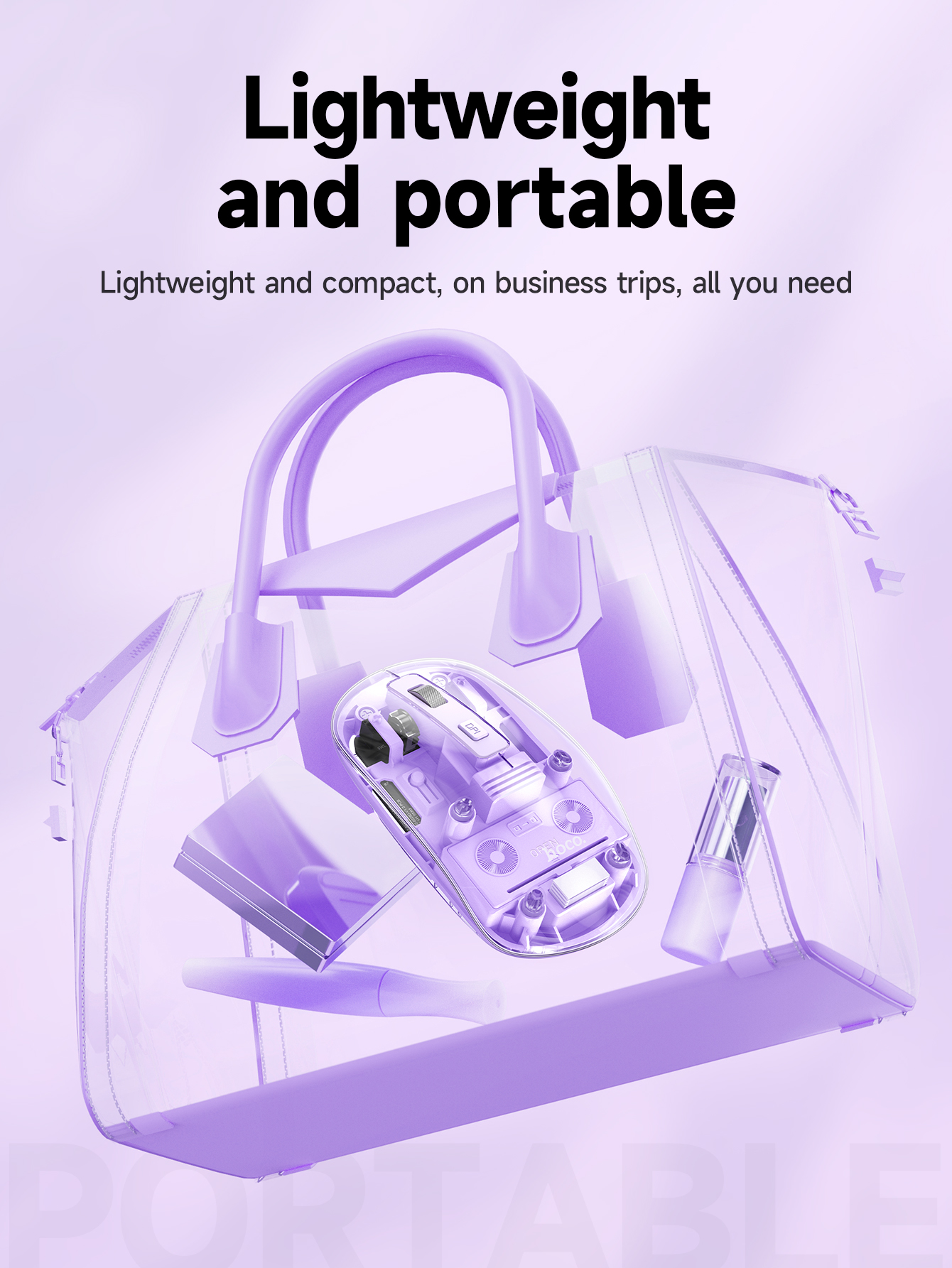 HOCO GM29 Dual Mode Silent Wireless Mouse Bluetooth Transparent Mouse ...