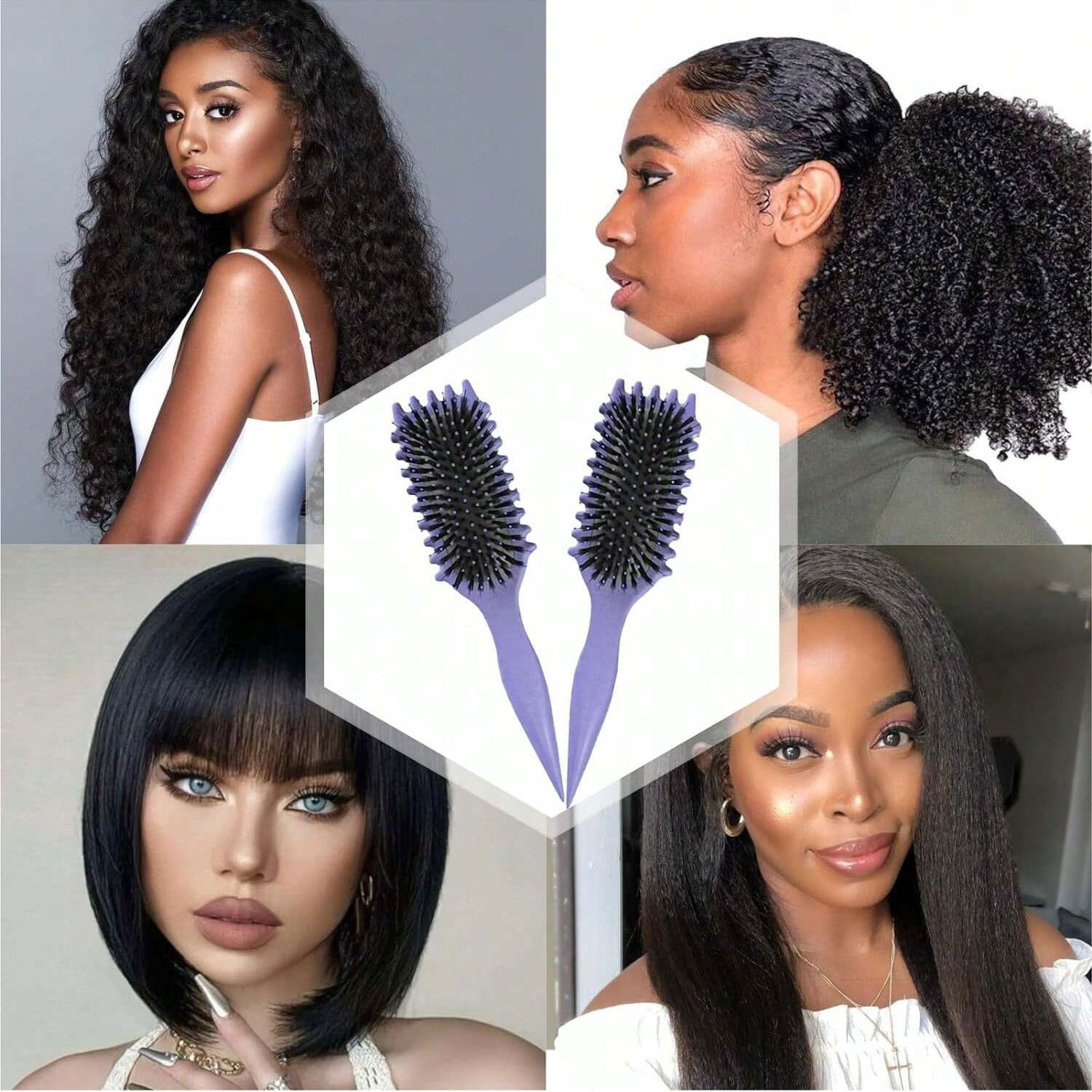 【HOT COMB】Straight hair Bounce Curl Define Styling Brush, a brush for ...
