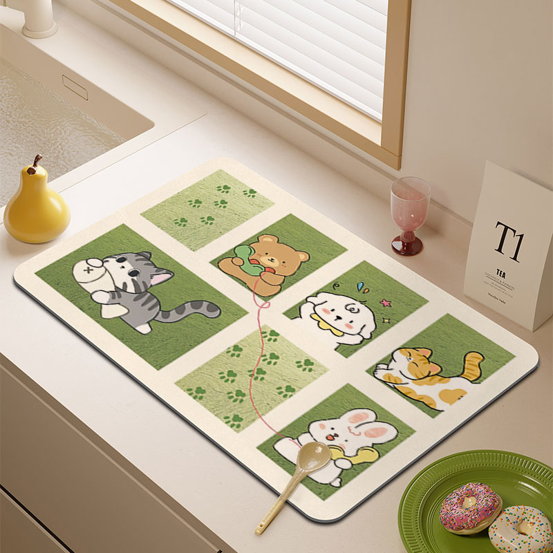 Cartoon Puzzle Diatom Mud Drain Mat | Shopee Malaysia