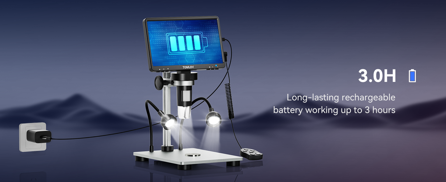 [MY Stock]DM9 TOMLOV 7 Inch 1080p LCD Digital Microscope,1200X Handheld ...