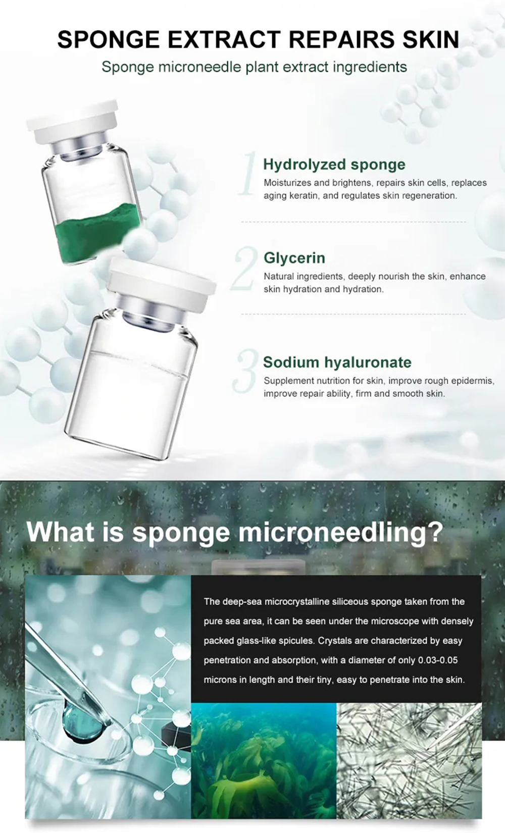 Sponge Micro-needle Freeze-dried Powder Repair Acne Clean Hair ...