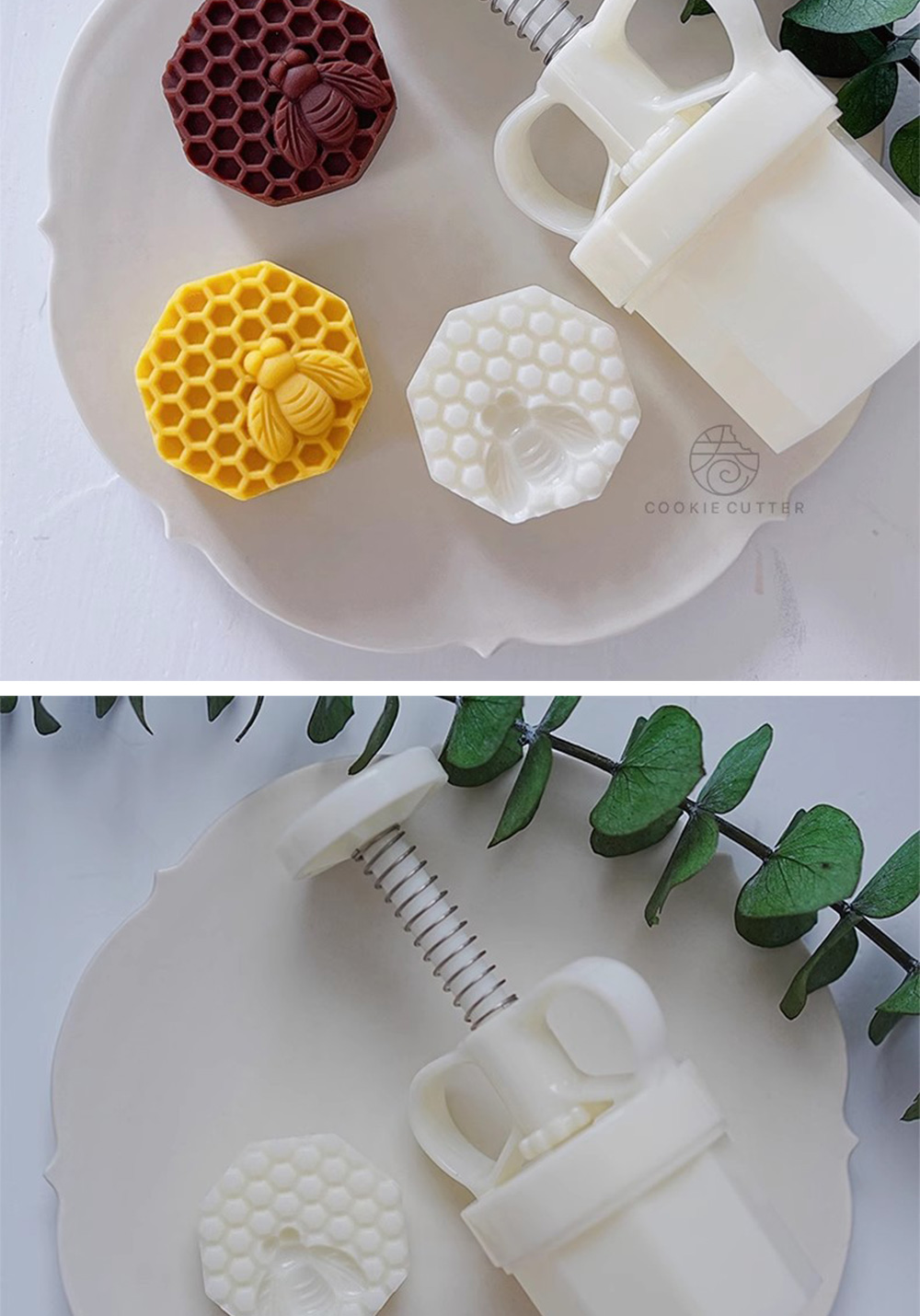 63g Mooncake Hand Pressed Mold Honeycomb Shape Bee Pattern Cookie ...
