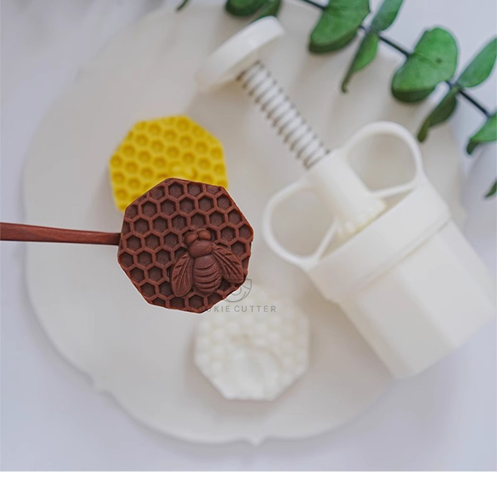 63g Mooncake Hand Pressed Mold Honeycomb Shape Bee Pattern Cookie ...