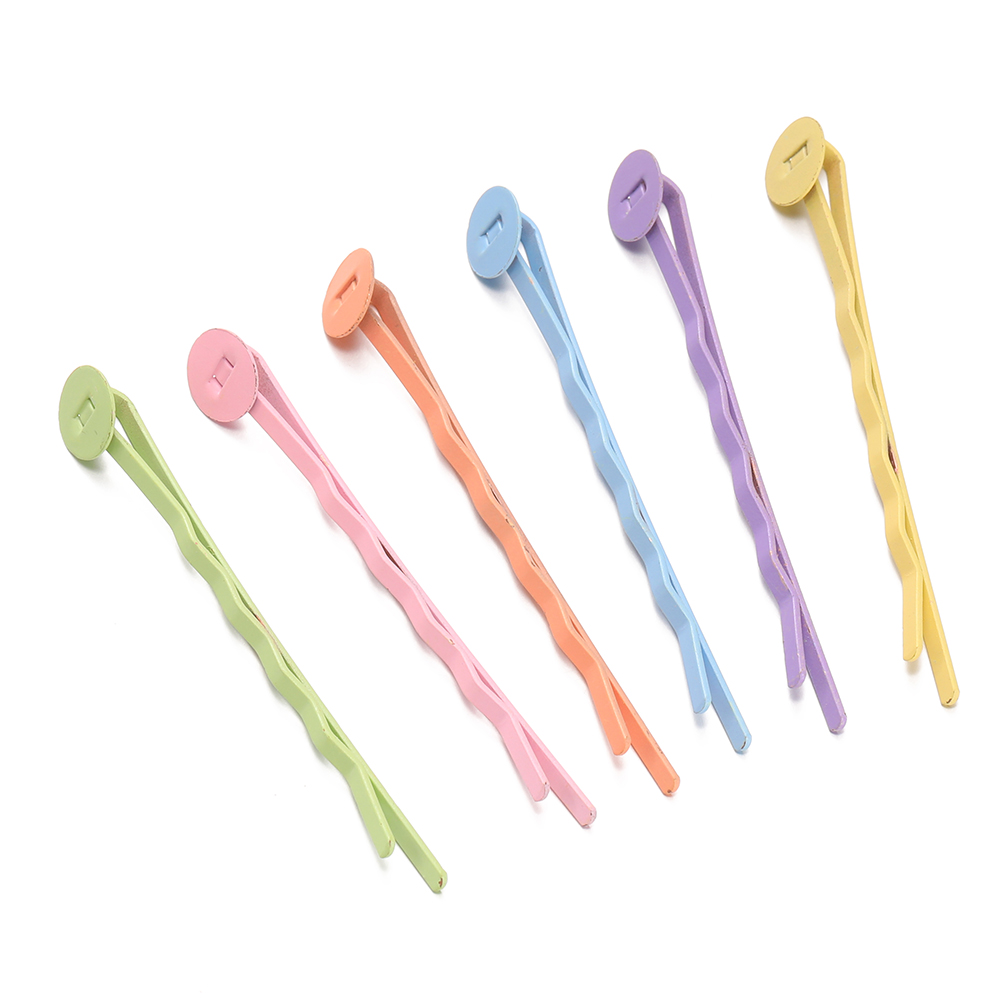 St. kunkka 20PCS Macaron Hair Clip 8 * 55mm Macaron Ribbon Holder Flat ...