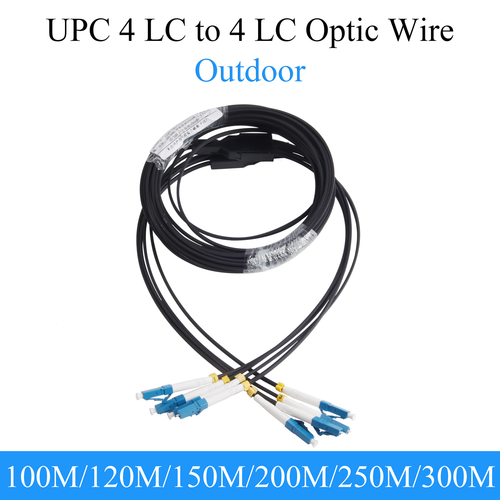 Fiber Optic Extension Wire UPC 4 LC to 4 LC Single-mode 4-core Outdoor ...