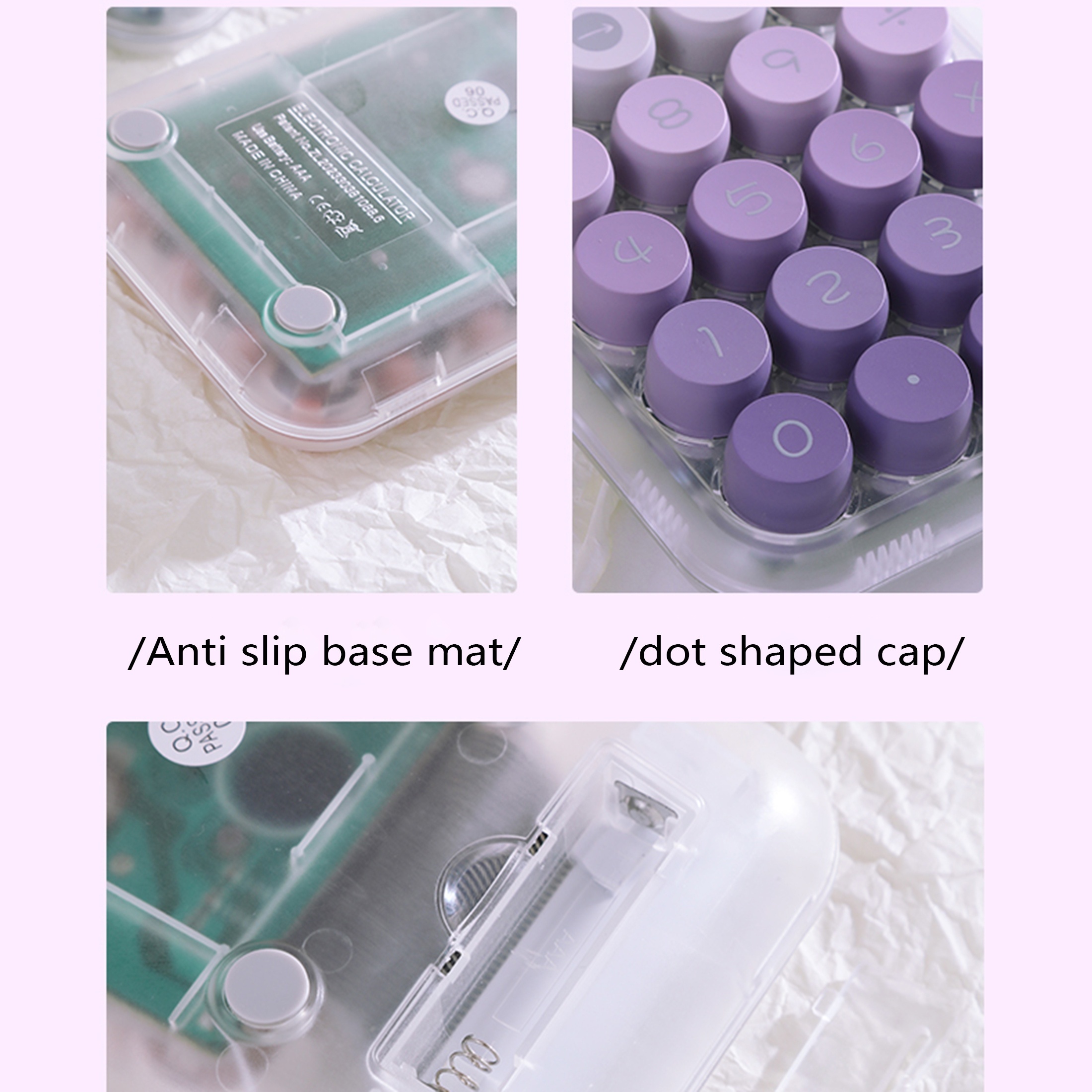 1pc Transparent large button calculator, large screen electronic ...