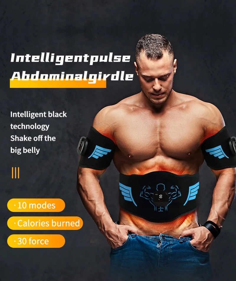 Abdominal Fitness Vibration Belt EMS Muscle Stimulator Electric Smart ...