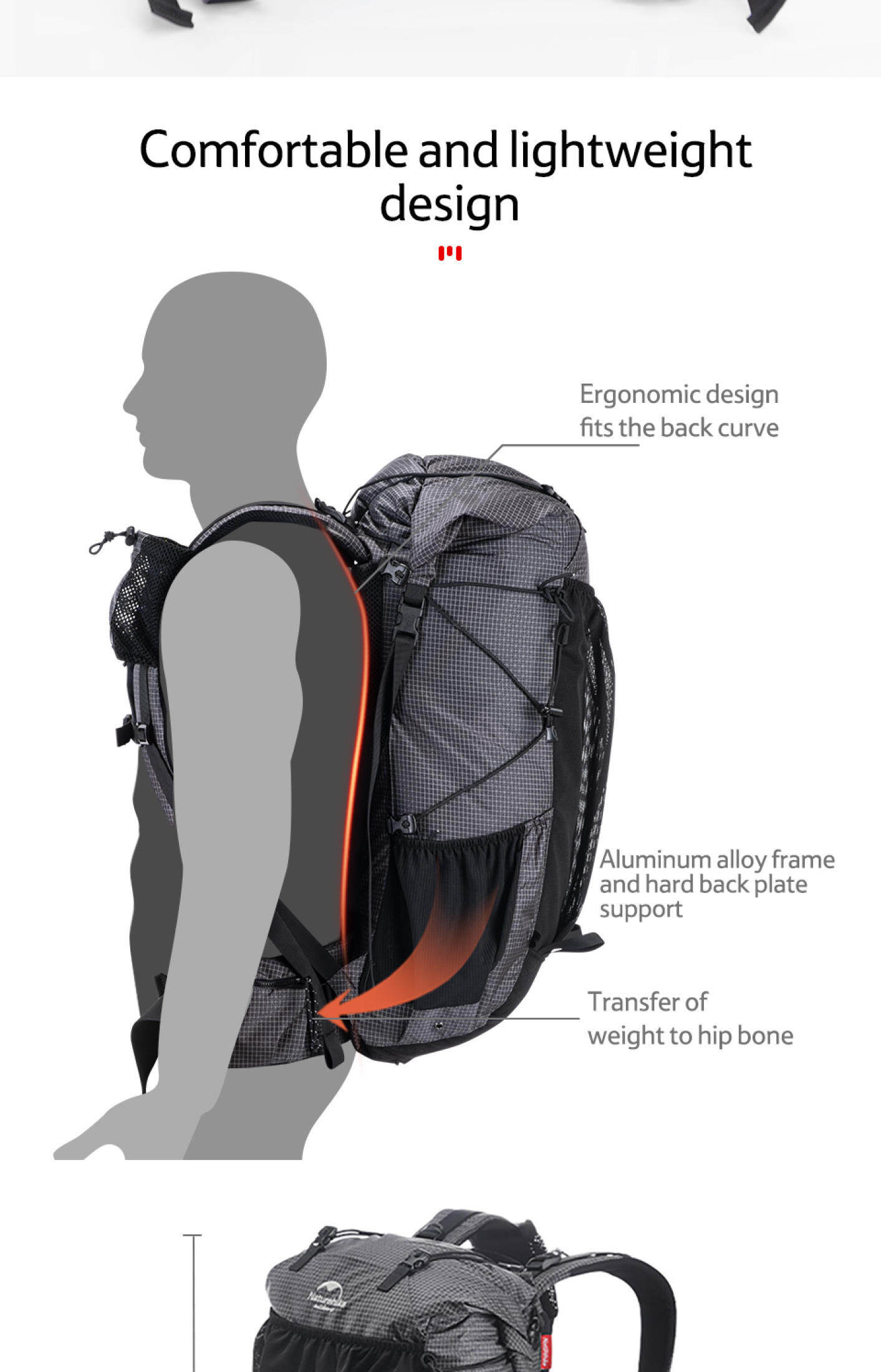 Naturehike Climbing Bag Outdoor Hiking Large Capacity Travel Hiking ...