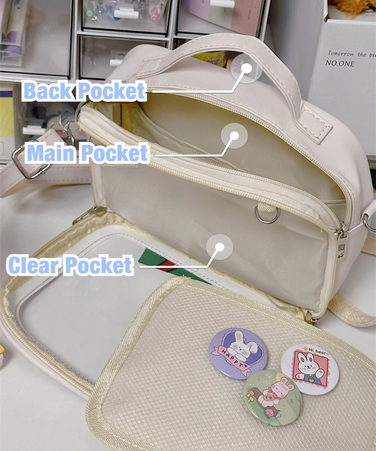 Mini Ita Bag Cute JK uniform Clear Crossbody Bag Kawaii Anime Badges ...