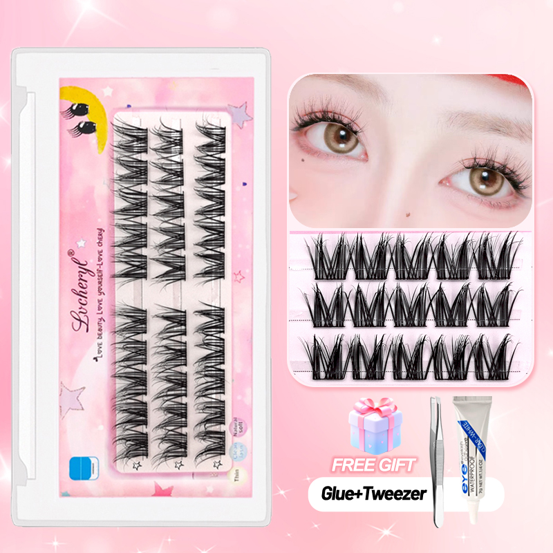 Lvcheryl 5D False Eyelashes Messy Lazy Eyelash Extensions Natural ...