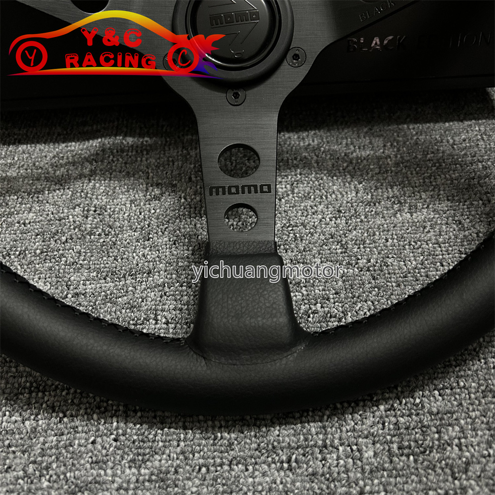 14 Inch MOMO Steering Wheel MOD 07-M40 Medium Concave Leather Steering ...