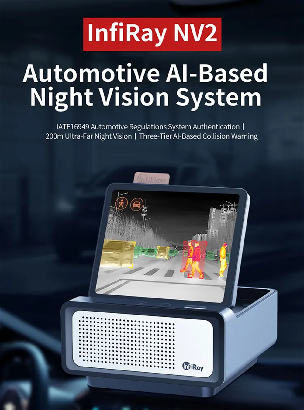 InfiRay NV2 Automotive Thermal Camera Night Vision Car Pedestrian ...