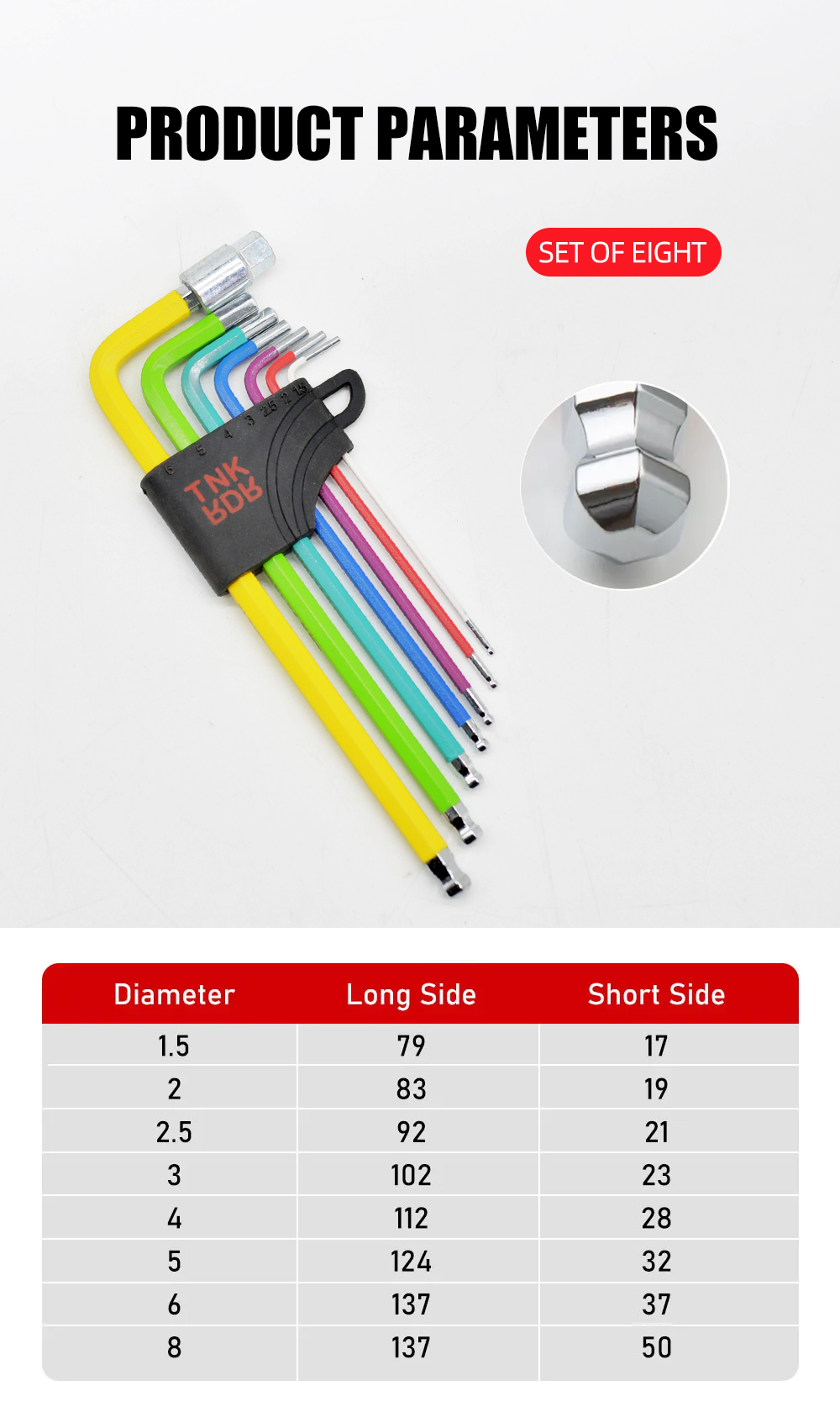 ThinkRider Color Bike Repair Tools L-wrench Set 9pcs Set Hexagon ...