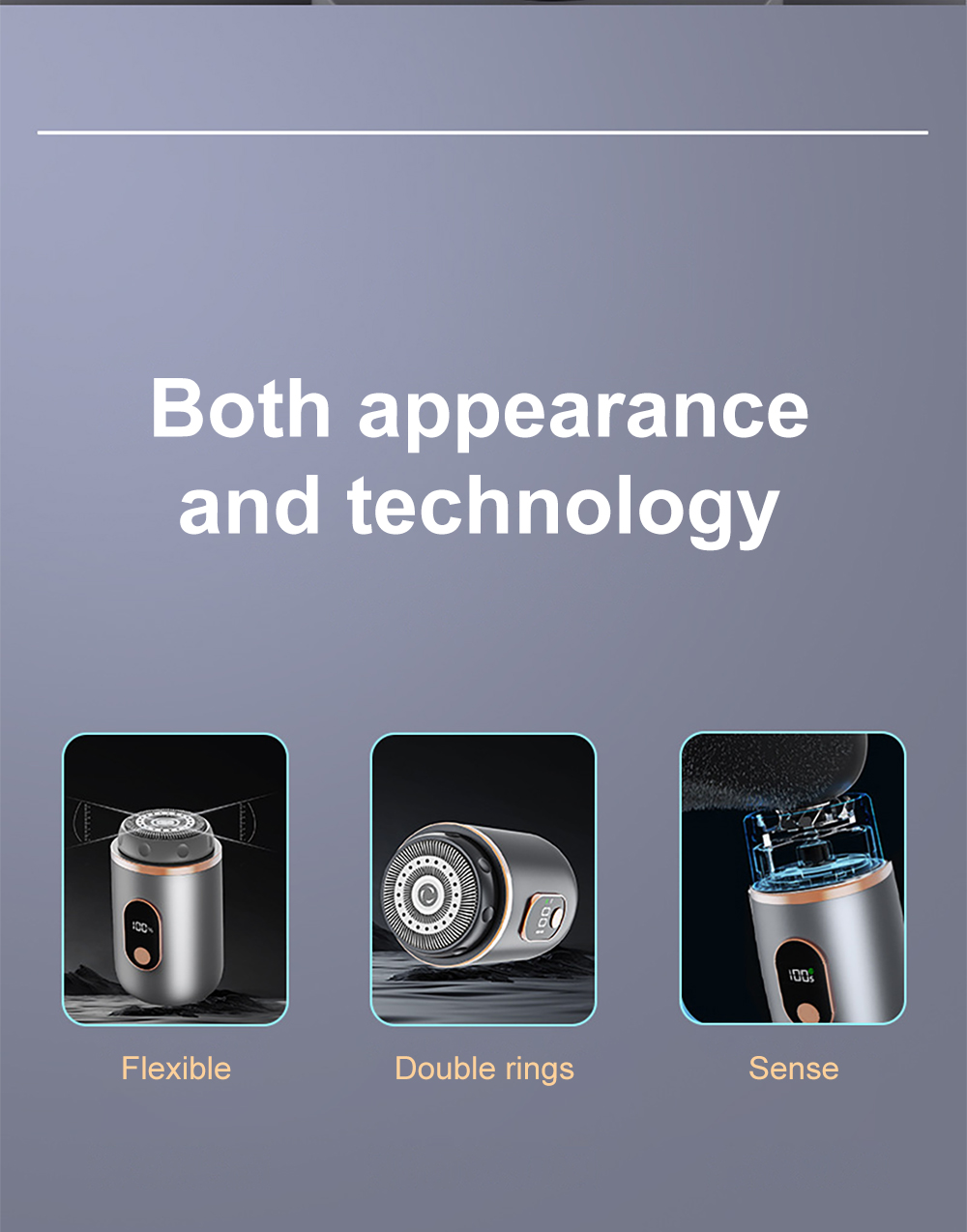 INSMART Mini Men Electric Shaver X100 Digital Display Waterproof ...
