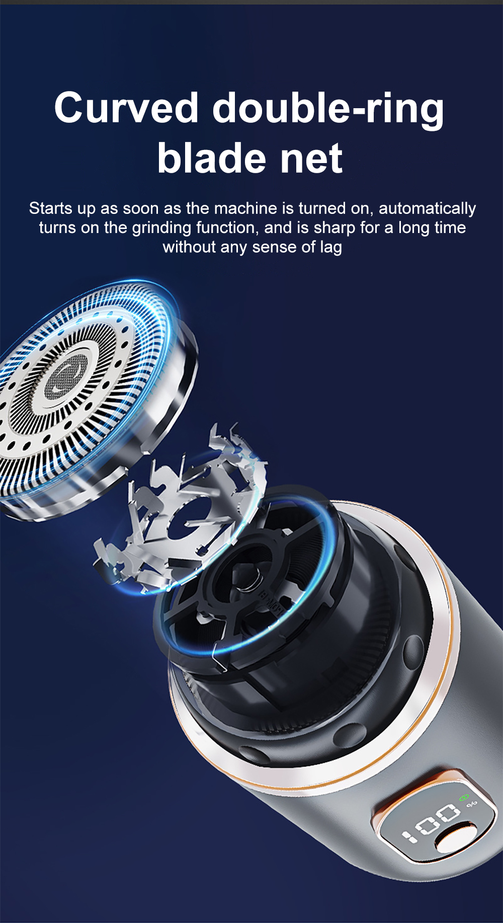 INSMART Mini Men Electric Shaver X100 Digital Display Waterproof ...